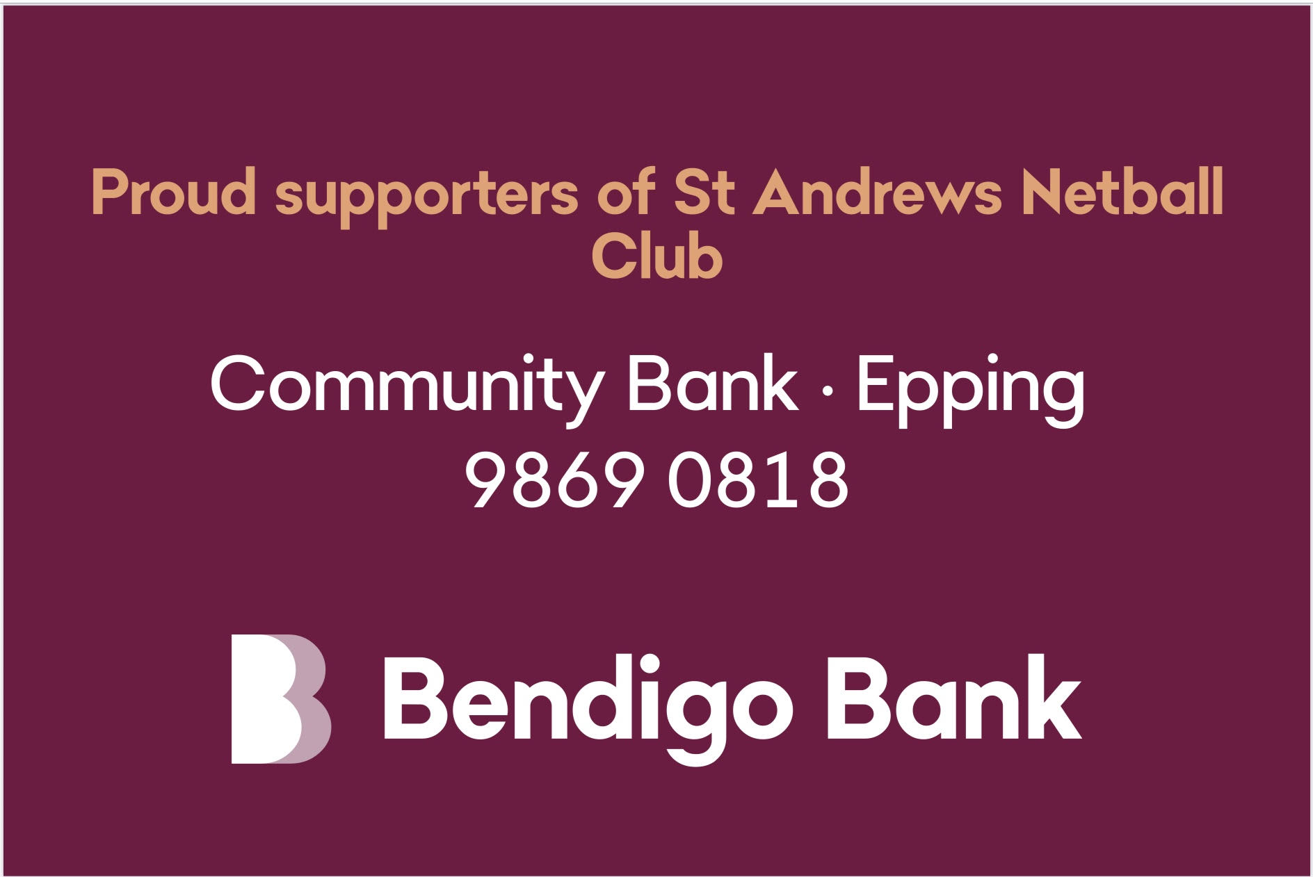 Sponsorship | St Andrews Netball